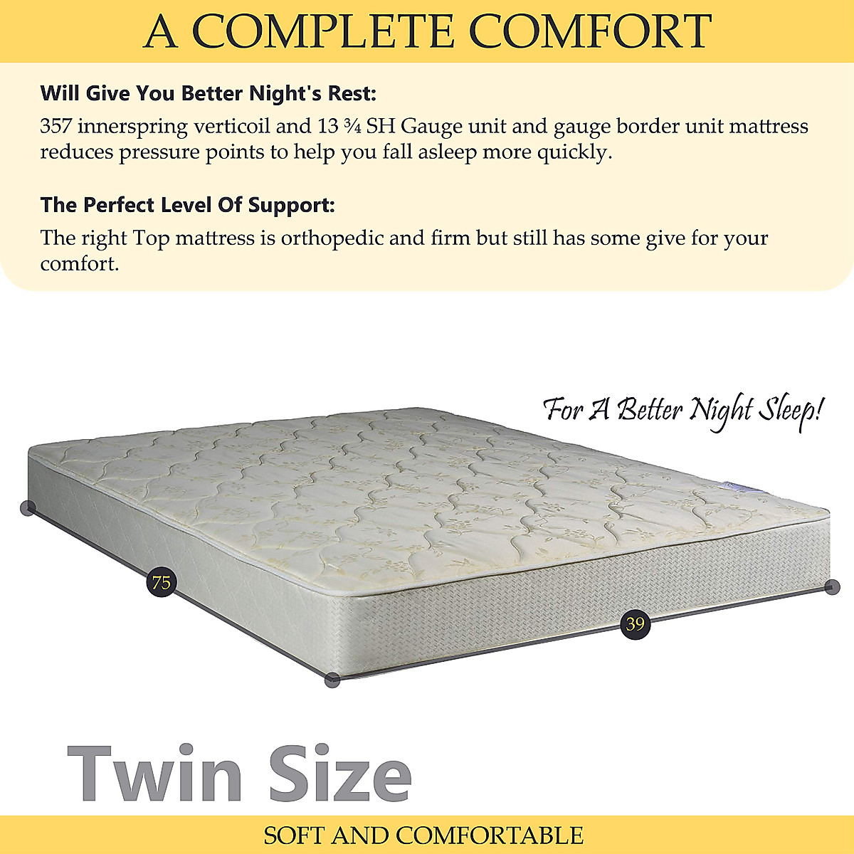 Mayton 9-Inch Gentle Firm Tight top Innerspring Mattress And 8-Inch Wood Box Spring/Foundation Set With Frame Full