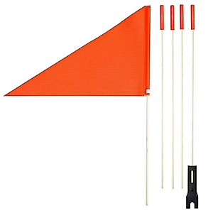 Uelfbaby Bike Safety Flag with Pole 6-Foot Adjustable Height Heavy Duty Fiberglass Pole Polyester Full Color Tear-Resistant Waterproof Orange Safety Flag