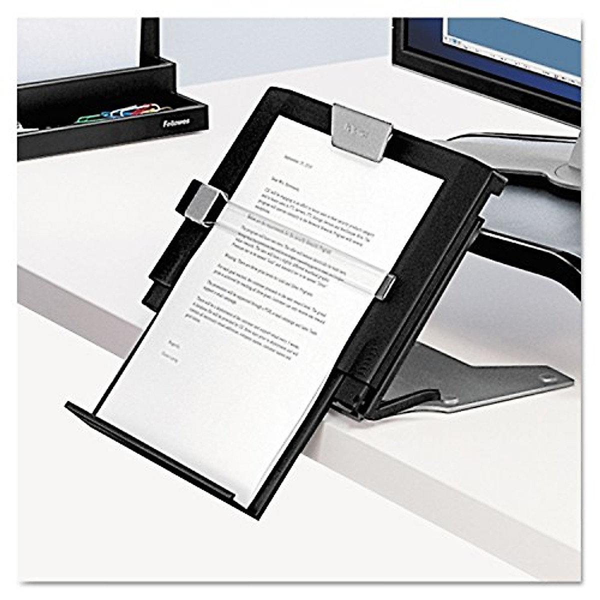 Fellowes 8039401 in-Line Document Holder, Foldable, 12-Inch X2-1/2-Inch X7-1/2-Inch, Black
