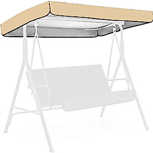 Patio Swings Chair Canopy Cover, Porch Swings Seat Canopy Replacement, Heavy Duty Ripstop Garden Shelter Cover, Water-proof Windproof Sun Shade Swings Chair Canopy, 84 X 48 X 9 Inch