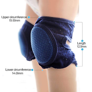 Baby Knee Pads for Crawling, Crawling knee pads for babies,Adjustable Anti Slip Breathable for Crawling Toddling(Unisex-3 sets,blue+grey+green,Size M)