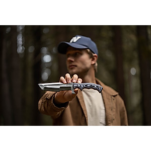 GCS Knives Handmade D2 steel tracker knife with Pure leather sheath Fire starter 6 inch (20,000 strikes) and sharpening stone