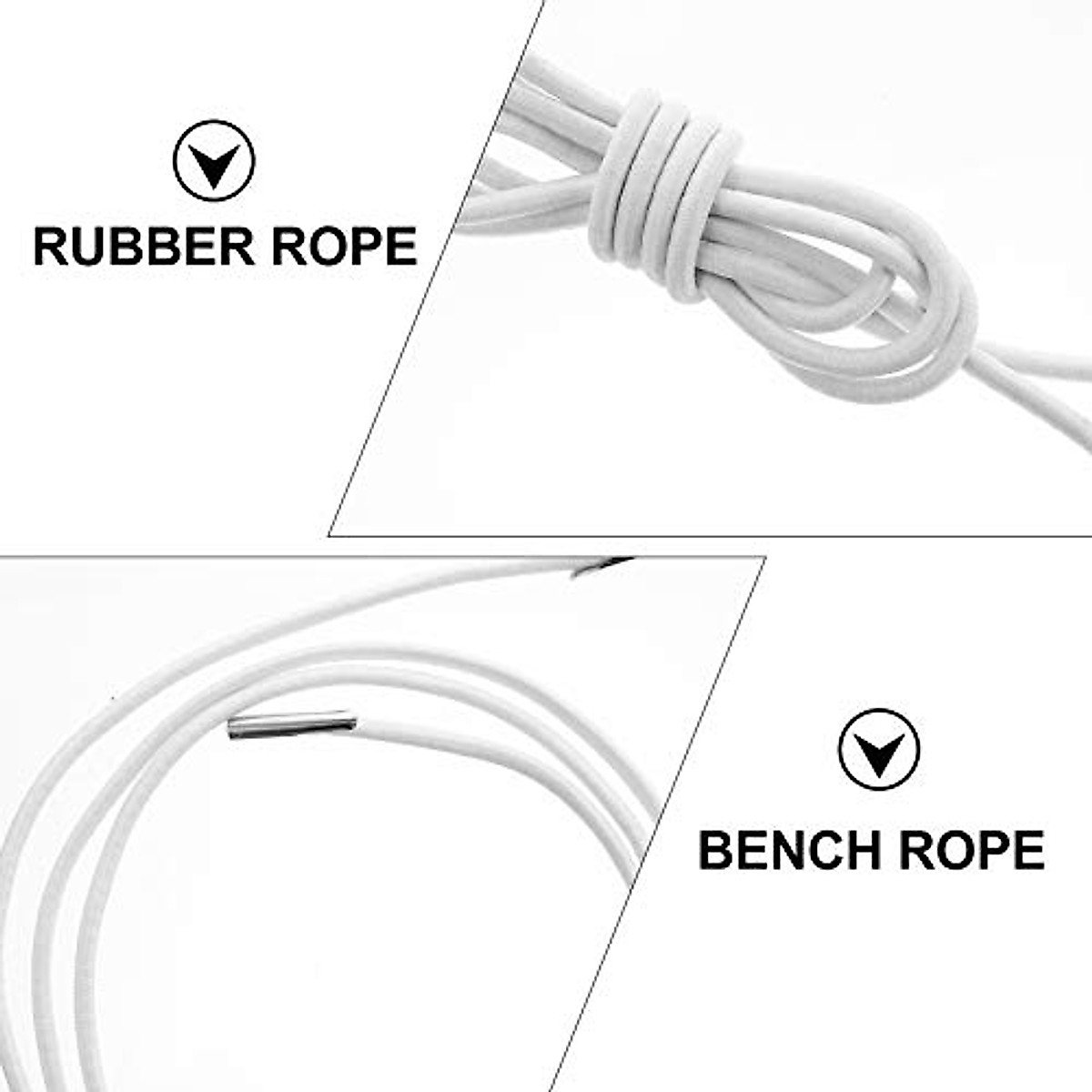 Yardwe Replacement Cord for Chair, 8 Pack Universal Replacement Elastic Cords Repair Tool Kit for Sun Loungers, Garden Chairs, Outdoor Recliners, Anti Gravity Chair, Bungee Chairs- White