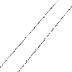 Amkaka Minimalist Sterling Silver Choker Necklace Thin Bead Ball Necklace (Silver)
