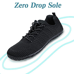 ZZFABER Barefoot Women and Men Shoes with Zero Drop Heel, Wide Toe Box and Flexible Sole | Minimalist Running Shoes | Barefoot Shoes for Men and Women for Workouts, Hiking |Size 6-12 (Black,US 10.5)