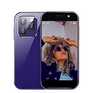 Hipipooo XS14Pro Mini 3G Smartphone 3.0 Inch Quad Core Dual Sim 2GB RAM 16GB ROM Sim 2600mAh Unlocked Card Android Small Mobile Phone Student Pocket Cellphone (Purple)
