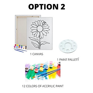 Essenburg Pre Drawn Canvas Painting Kit | King Pharaoh Valentines Pre Drawn Stretched Canvas Kit | Adult Sip and Paint Party Favor | DIY Date Night Couple Activity (S 8x10 CANVAS ONLY)