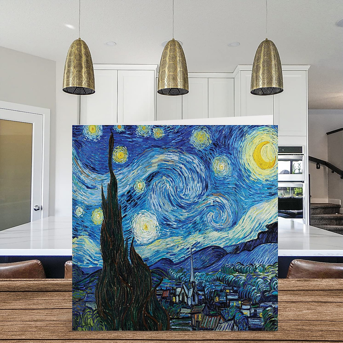Classic Art Cards for Women Men - Van Gogh Starry Night - Famous Abstract Birthday Card for Mom Dad Papa Aunt Uncle Grandma Grandpa, 5.7 Inch Traditional Classical Painting Artwork Greeting Cards