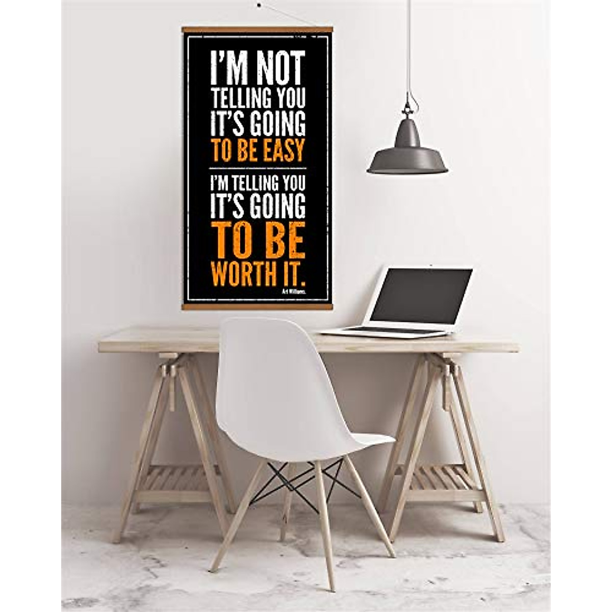 NOFICHE Arthur Williams Inspirational Print Quote Poster Motivational Positive Wall Art Office Classroom Living Room Decor (with Frame 16x30 Inch) 11