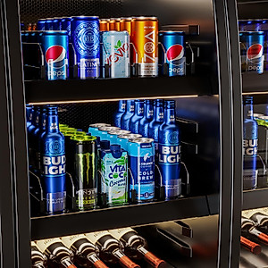 Puricon 2 Pack Skinny Can Drink Dispenser Organizer for Refrigerator Bundle with Drink Organizer for Fridge Pusher Glide