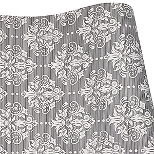 Yifely Gray-White Damask Shelf Liner Peel & Stick PVC Drawer Paper Covering Apartment Old Cabinets Shelves 17.7 Inch by 9.8 Feet Removable Countertop Decor