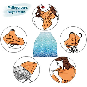 Nursing Cover Breastfeeding Scarf Ocean Wave - Baby Car Seat Covers, Infant Stroller Cover, Carseat Canopy(913h)