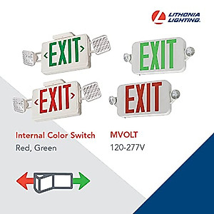 Lithonia Lighting ECRG Basics Emergency Light/Exit Combo with Remote Capacity, Square
