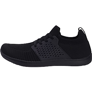 WHITIN Men's Trail Running Shoes Minimalist Barefoot Sneakers Extra Wide Width Toe Box Size 12W Low Zero Drop Gym Workout Fitness Breathable Black 45