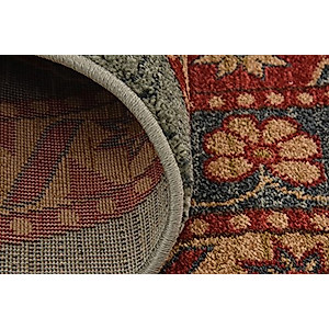 Unique Loom Sahand Collection Area Rug - Shapur (8' Round, Light Blue/ Light Brown)