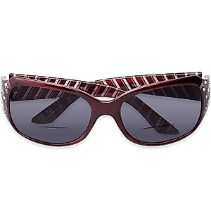 Incredible Bargains The Jazzy Bifocal Reading Sunglasses, Rhinestone Glasses, Tinted Readers for Women + 1.50 Red