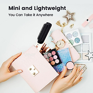 Cordless Hair Straightener Brush, Portable Straightening Brush, Long-Life Battery with USB-C Rechargeable, Anti-Scald, Portable for Travel, Hot Comb Hair Straightener for Women(Bright White)