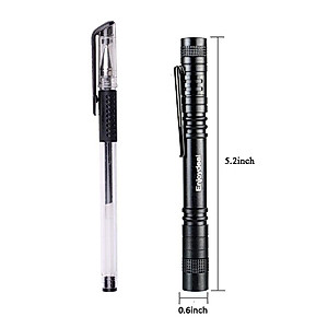 Enjoydeal 5PCS Pen Light Flashlight Ultra Slim Portable LED 1000LM Pocket Penlight Torch with Clip Powered by 2 x AAA Battery (not Include)