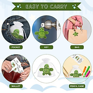 Honoson 24 Set Stuffed Turtle Employee Appreciation Gifts Students Teacher Nurse Inspirational Gift Thank You Gift Mini Plush Sea Turtle Animal Pun Thank You Note Cards for Coworkers Pocket Favors