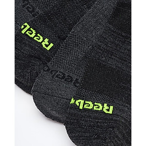 Reebok Men's Low Cut Socks - 12 Pack Performance Cushion Comfort No Show Socks - Breathable Athletic Socks for Men (6-12.5), Size 6-12.5, Black/Grey Logo