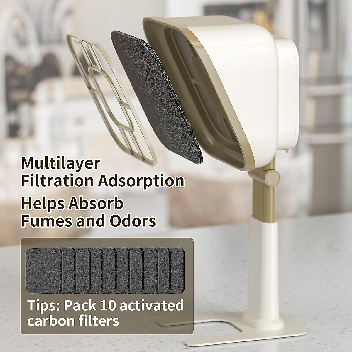 TIRYIUOU Desktop Range Hood Portable Kitchen Exhaust Fan Kitchen Vent Fan Portable Range Hood for Kitchen, Hot Pot, BBQ