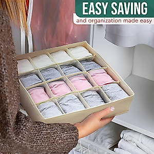 2Pcs Dresser Drawer Organizers - Underwear Drawer Organizer Sock Organizer Closet Organization and Storage Drawers Organizer - 40 Cell Sock Drawer Organizer Divider Closet Drawers Underwear Organizer