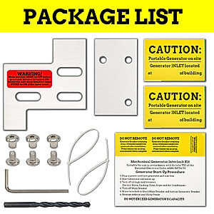 Generator Interlock Kit Compatible with General Electric GE 150 or 200 Amp Panels, 1 1/4 Inches Spacing Between Main and Generator Breaker, Interlock for Main and Generator Breaker Lockout Switch Kit