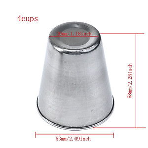 Mewutal 4-Pack 70ml/2.37oz Stainless Steel Wine Glass, Shot Glass Drinker Drinker with a Brown Leather Storage Box