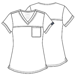 Cherokee Women Scrubs Top Workwear Revolution Tuckable V-Neck O.R WW657, S, Black