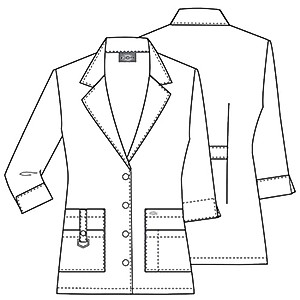 Dickies Scrubs Women's Junior Fit 3/4 Sleeve Lab Coat, White, Medium