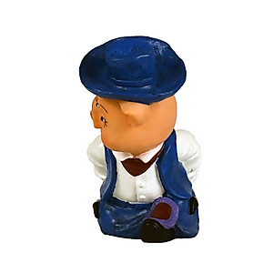 VadiDra Pig Figurine Wine and Liquor Bottle Holder | Home and Kitchen Decor for Wine Lovers | Table Top Country Farmer Bar Stand | Fun Pig Countertop Wine Rack Accessories (Blue - M)