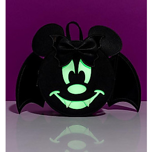Loungefly X LASR Exclusive Disney Minnie Bat Convertible Mini Backpack - Fashion Cosplay Disneybound Cute Backpack