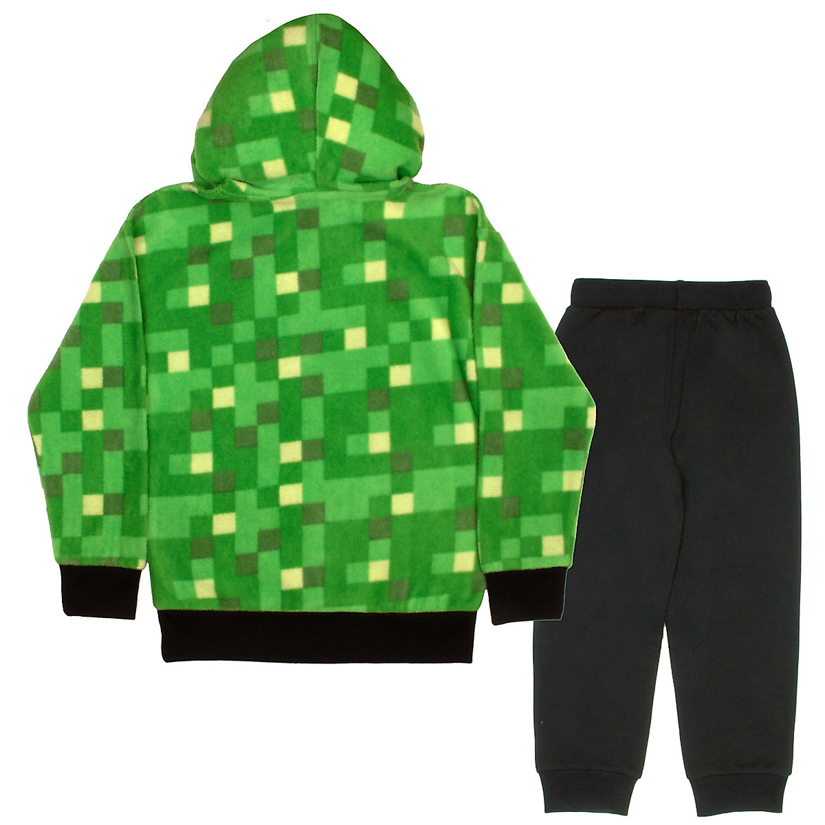 Minecraft Creeper Graphic 2-Piece Set - Boys Fleece Pullover Hoodie & Jogger Pants 2-Pack Bundle Set for Kids and Toddlers (Size 7, Green)