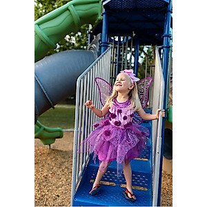 Little Adventures Purple Blossom Fairy Dress Up Costume (Small Age 1-3) - Machine Washable Child Pretend Play and Party Dress (wings sold separately)