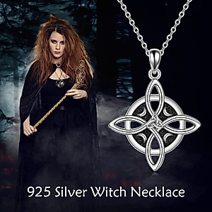 VONALA Witches Knot Necklace Nudo de Bruja Pendant 925 original Sterling Silver Celtic Triquetra Trinity Knot Pendant Necklace Good Luck Irish Jewelry Christmas Gifts for Women Men