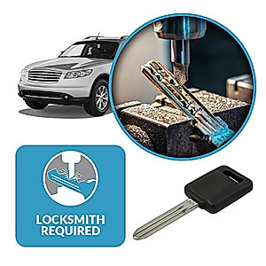 Keyless2Go Replacement for New Uncut Transponder Ignition 46 Chip Car Key for Select Maxima Rogue Sentra Altima Vehicles That Use NI04T Key (2 Pack)