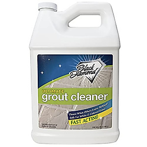 Black Diamond Stoneworks ULTIMATE GROUT CLEANER: Best Cleaner for Tile, Ceramic, Porcelain, Marble Acid-free Safe Deep Cleaner & Stain Remover for Even the Dirtiest Grout. (1-Quart/1-Brush/ 1-Gallon)