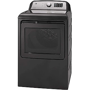 GE GTD72EBPNDG 27" Energy Star Front Load Electric Dryer with 7.4 cu. ft. Capacity Aluminized Alloy Drum and Glass Door in Diamond Gray
