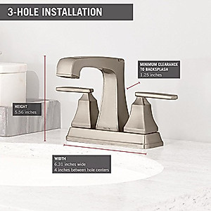 Delta Faucet Ashlyn Centerset Bathroom Faucet Brushed Nickel, Bathroom Sink Faucet, Diamond Seal Technology, Metal Drain Assembly, Stainless 2564-SSMPU-DST