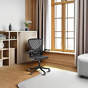 Modoway Desk Chairs with Wheels and Arms Ergonomic Mesh Office Chair with 300LBS Capacity (Black-1Unit)