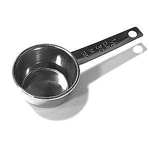 3pc STAINLESS STEEL ALAZCO COFFEE MEASURING SCOOP 1/8 CUP - Kitchen Baking Cooking Measuring Scoop Spice Herbs Salt Sugar Flour Cocoa Protein Powder Keto Cream Scoop