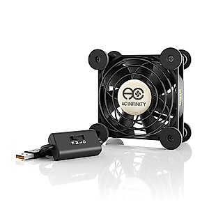 AC Infinity MULTIFAN S1, Quiet 80mm USB Fan, UL-Certified for Receiver DVR PlayStation Xbox Computer Cabinet Cooling