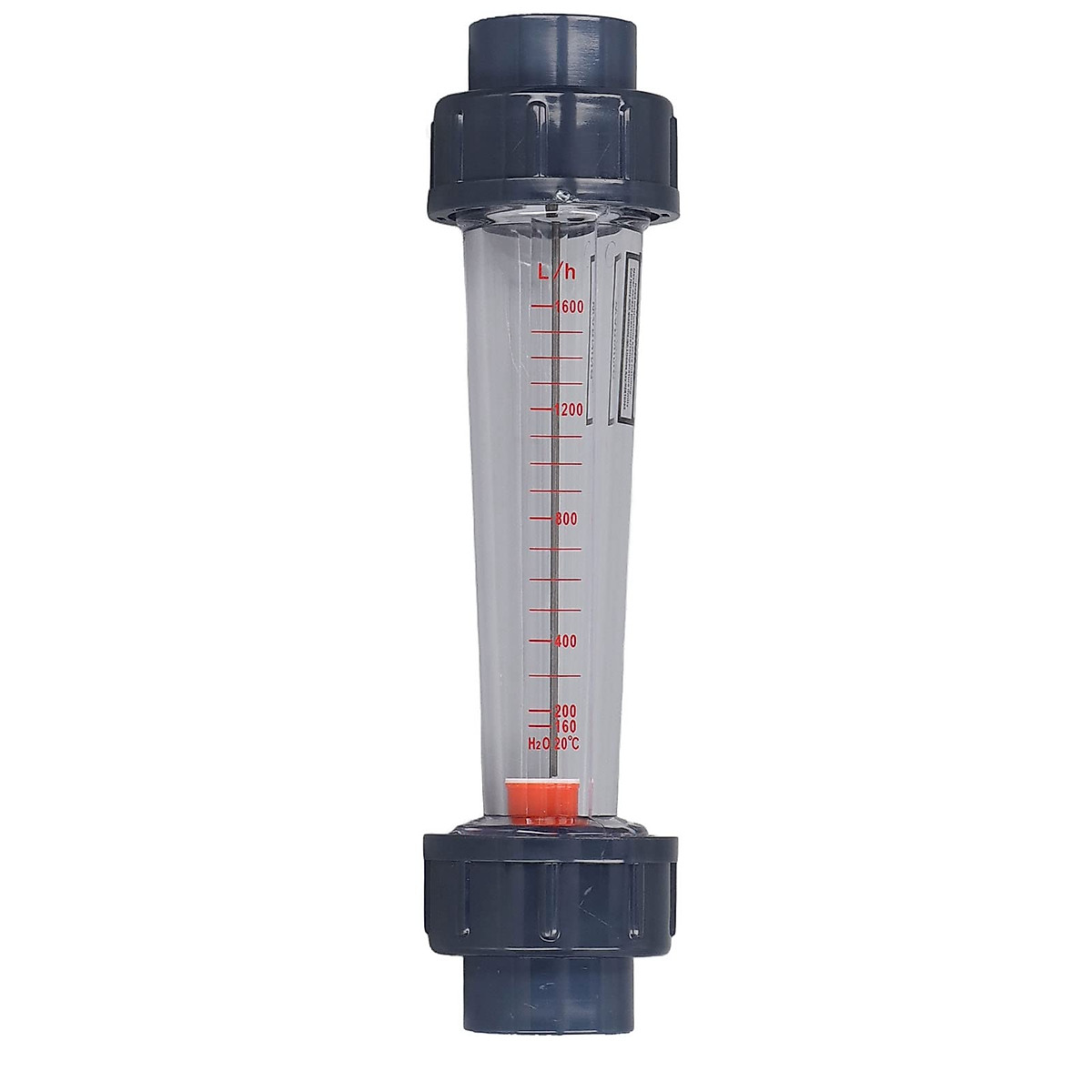 Liquid Flow Meter, Plastic Tube Water Flow Meter 160-1600LPH Liquid Flowmeter Tube Cylindrical Panel Type Flow Meter for Measuring Rate of Liquid Medium