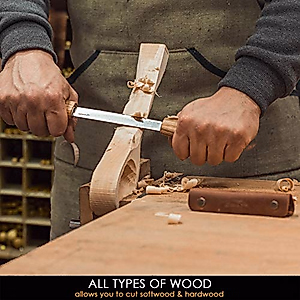 BeaverCraft DK2s Draw Knife with Leather Sheath Woodworking Tool 4.3" Drawknife Wood Carving Tools Wood Draw Knife Woodworking Whittling Tools