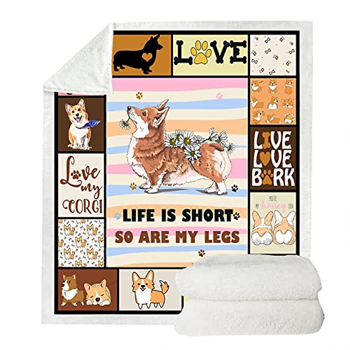 Corgi Gifts for Corgi Lovers, Cute Corgi Blanket, Lightweight Super Soft Cozy Throw Blanket for Sofa Bed Couch Chair Living Room 50 x 60 Inch, Corgi Gifts Christmas Birthday Gifts for Kids and Adults