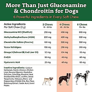 Doggie Dailies Glucosamine for Dogs – 225 Chews – Advanced Joint Supplement for Dogs with Chondroitin, MSM, Hyaluronic Acid & CoQ10 – Premium Dog Glucosamine (Chicken)