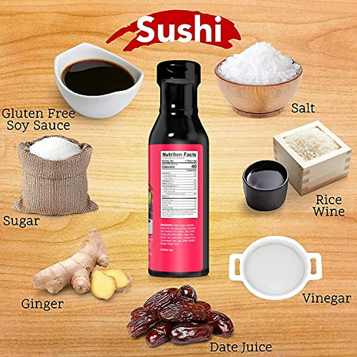 Otafuku Sushi Eel Sauce for Sushi Rolls, Japanese Unagi Sauce Gluten Free, 15 Oz