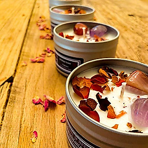 Intention Candle, Stress Relief and Positivity, Gemstones - Soy Candles for Prosperity, Ritual and Meditation. Explore now!