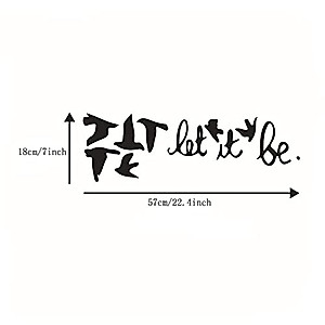 Let It Be Wall Decal Beatles Music Wall Sticker Birds Fly Room Art Decoration Lettering Stickers Home Decor(22.4"x7")