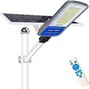LED Solar Street Lights 360W with Remote Control Dusk to Dawn Flood Light for Parking Lot, Stadium, Yard, Garage and Garden